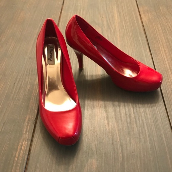 Olsenboye | Shoes | Sz 8 Red Heels 4 In Heels Square Toe | Poshmark